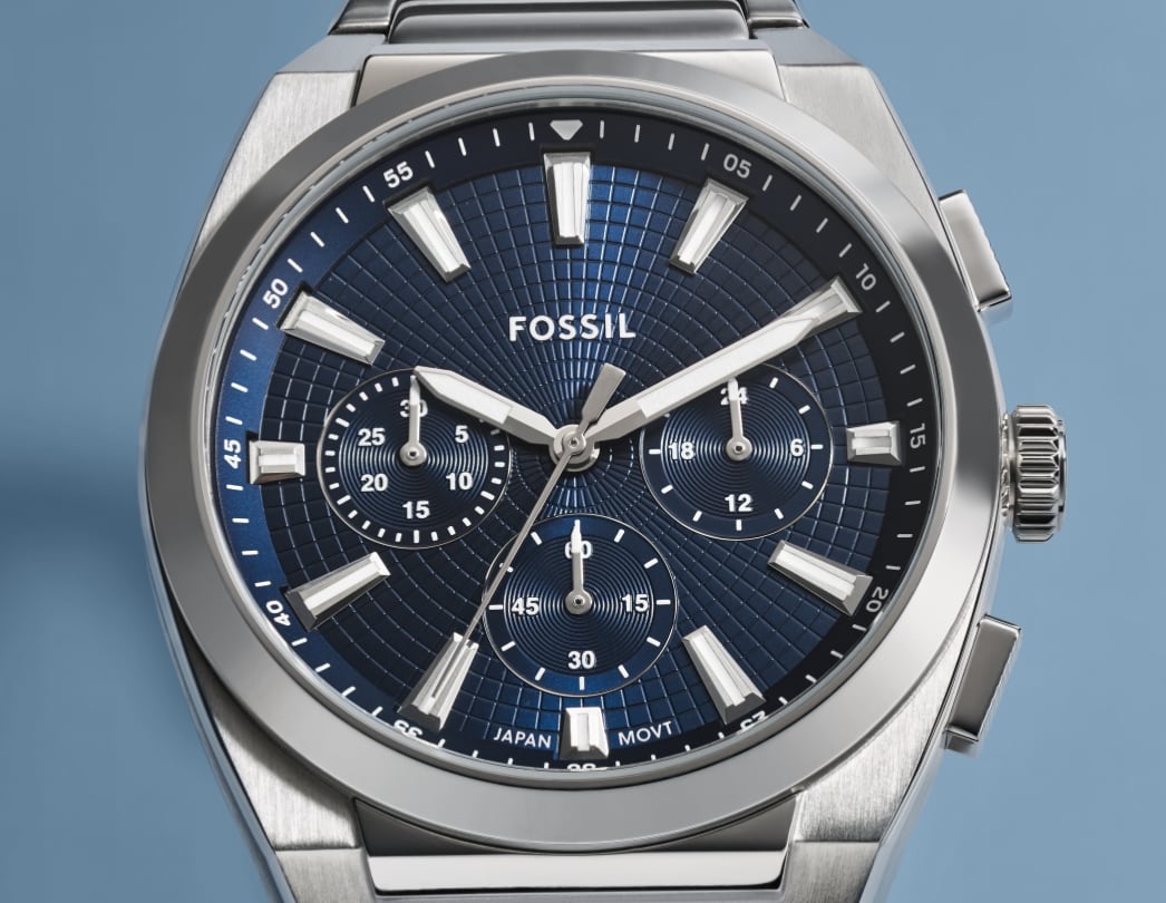 Everett Three-Hand Date Gold-Tone Stainless Steel Watch - FS5965 - Fossil