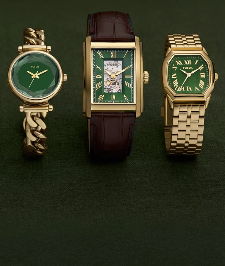 Gold and Green Watch Styles For The Season - Fossil