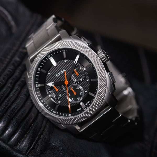 Machine Chronograph Smoke Stainless Steel Watch - FS4662 - Fossil