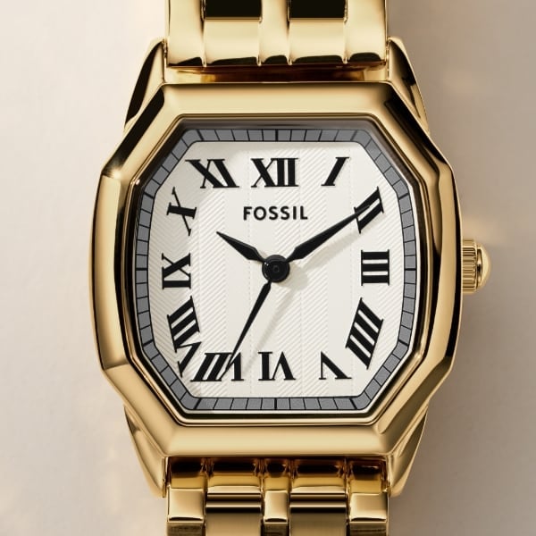 Everett Three-Hand Date Gold-Tone Stainless Steel Watch - FS6090 - Fossil